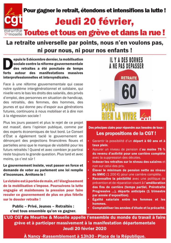 Journée de Mobilisation Interprofessionnelle – CGT Ville et CCAS de Nancy